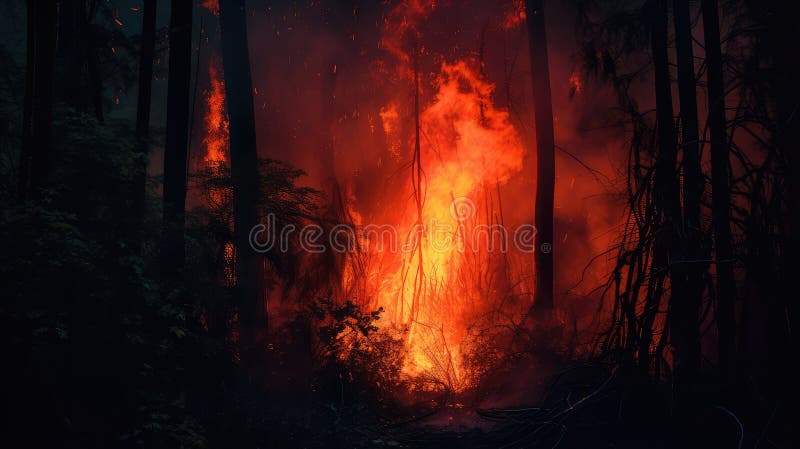 Flames fire column stock illustration. Illustration of fire - 372731862