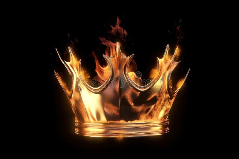Flames Fire Crown Background Abstract Black Light Design Generative AI ...