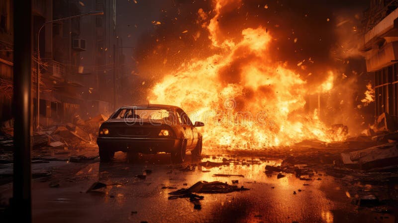 Flames fire explosion stock illustration. Illustration of devastation ...