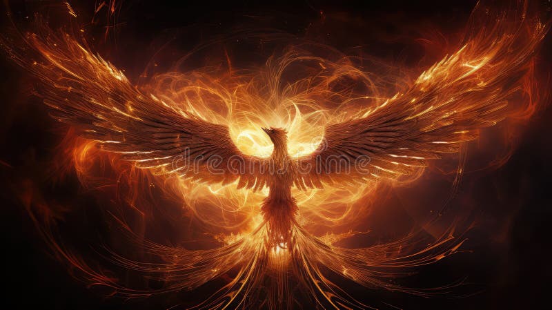 Flames fire phoenix stock illustration. Illustration of immortal ...