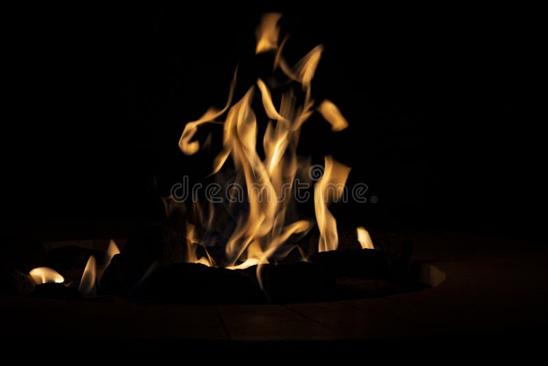 Flames from a Fire Pit stock image. Image of feature - 227600161