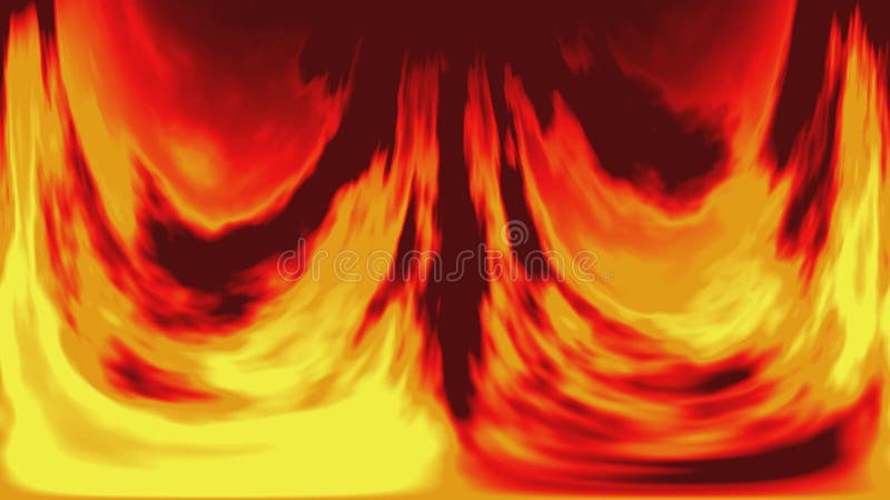 Two Flames of Fire Blaze from Different Sides of Screen in Dark. Real ...