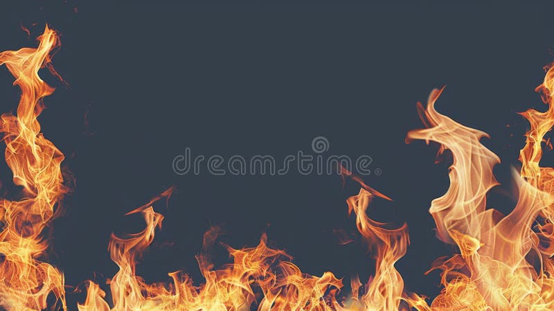 Flames and Grey Empty Background for Your Text Stock Illustration ...