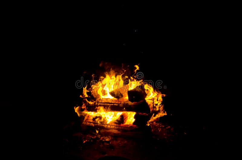 Flames Lit the Fire, Warming His Warmth in Cold Weather. Rules of Safe ...