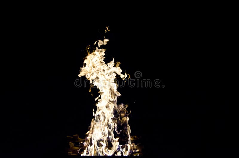 Flames Lit the Fire, Warming His Warmth in Cold Weather. Rules of Safe ...