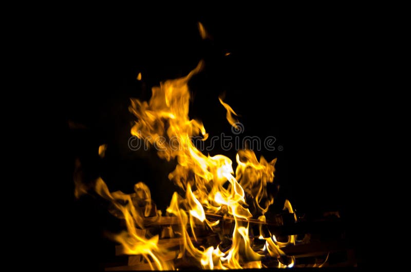 Flames Lit the Fire, Warming His Warmth in Cold Weather. Rules of Safe ...
