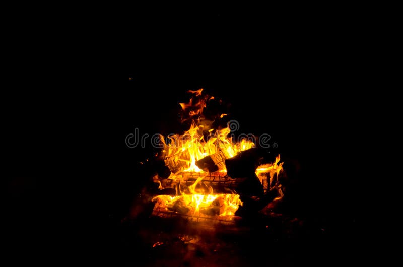 Flames Lit the Fire, Warming His Warmth in Cold Weather. Rules of Safe ...