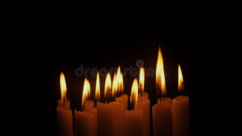 Flames from Multiple Candles Stock Footage - Video of religious, night ...