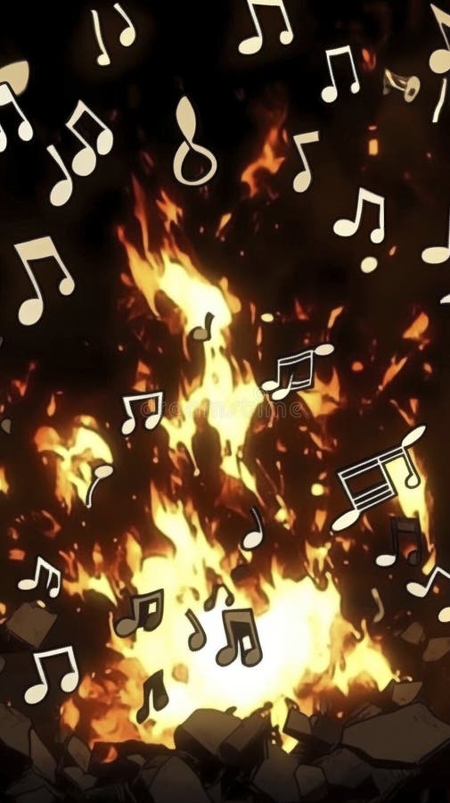 Flames and Music Collide in a Powerful Visual Display Stock ...