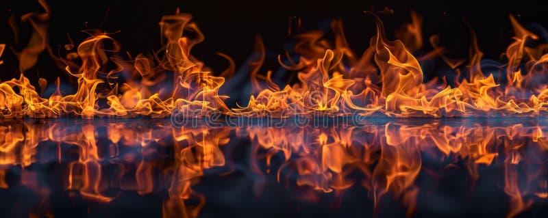 Flames Reflecting on a Surface, Abstract Art Concept Stock Photo ...