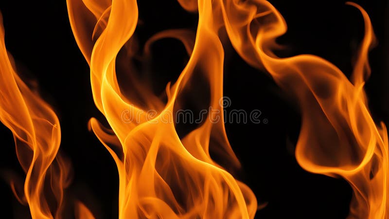 Flames Rising from a Dark Background. Fire and Heat Concept Stock ...