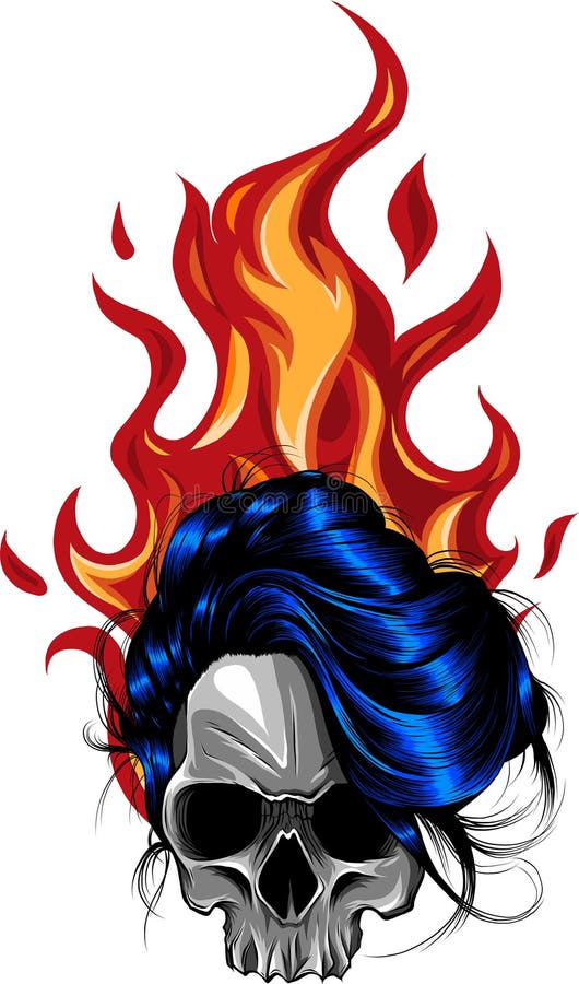 Flames Skull Horror Evil Burn Hot Vector Stock Vector - Illustration of ...