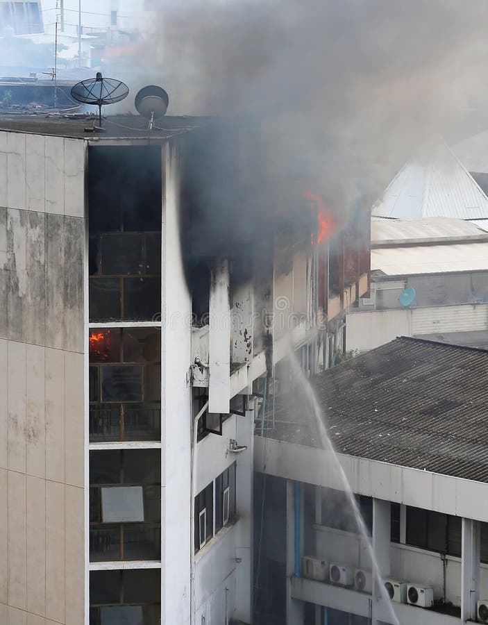 Fire Burning and Black Smoke Editorial Stock Image - Image of fire ...