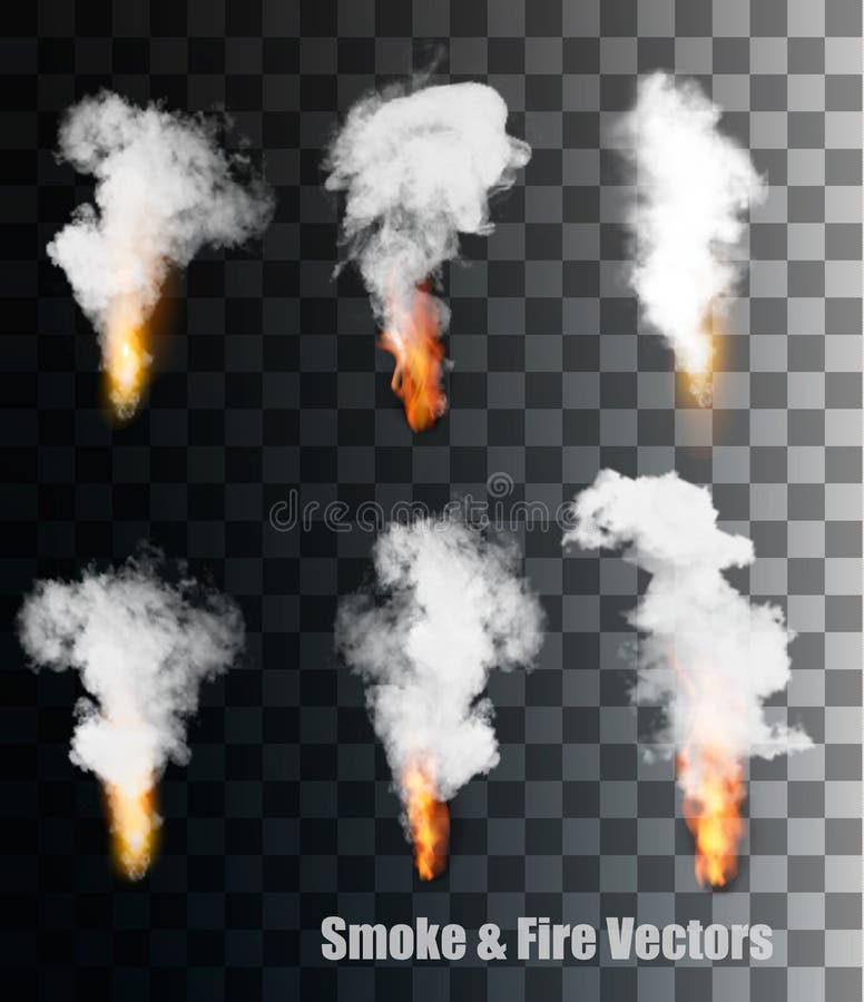 Flames with Smoke Vector Icons. Stock Vector - Illustration of summer ...