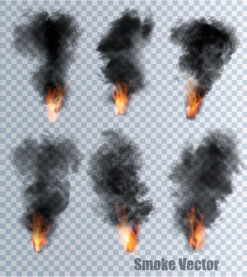 Flames with Smoke Vector Icons. Vector. Stock Vector - Illustration of ...