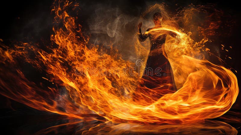 Flames spinning fire stock illustration. Illustration of excitement ...