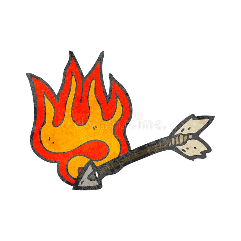 Flaming arrow cartoon stock vector. Illustration of quirky - 37581872