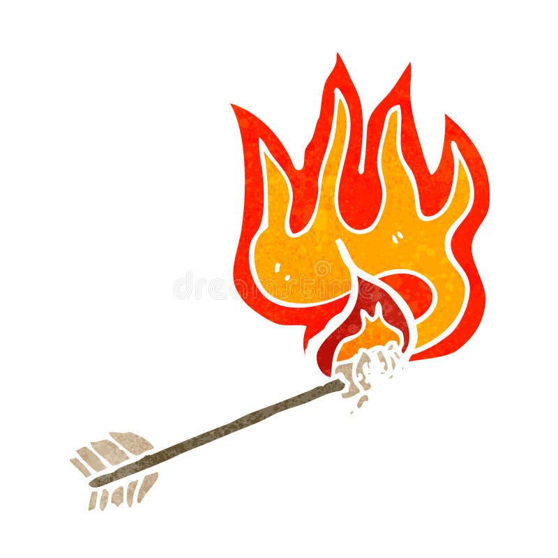 Flaming Arrow Retro Cartoon Stock Vector - Illustration of watercolor ...