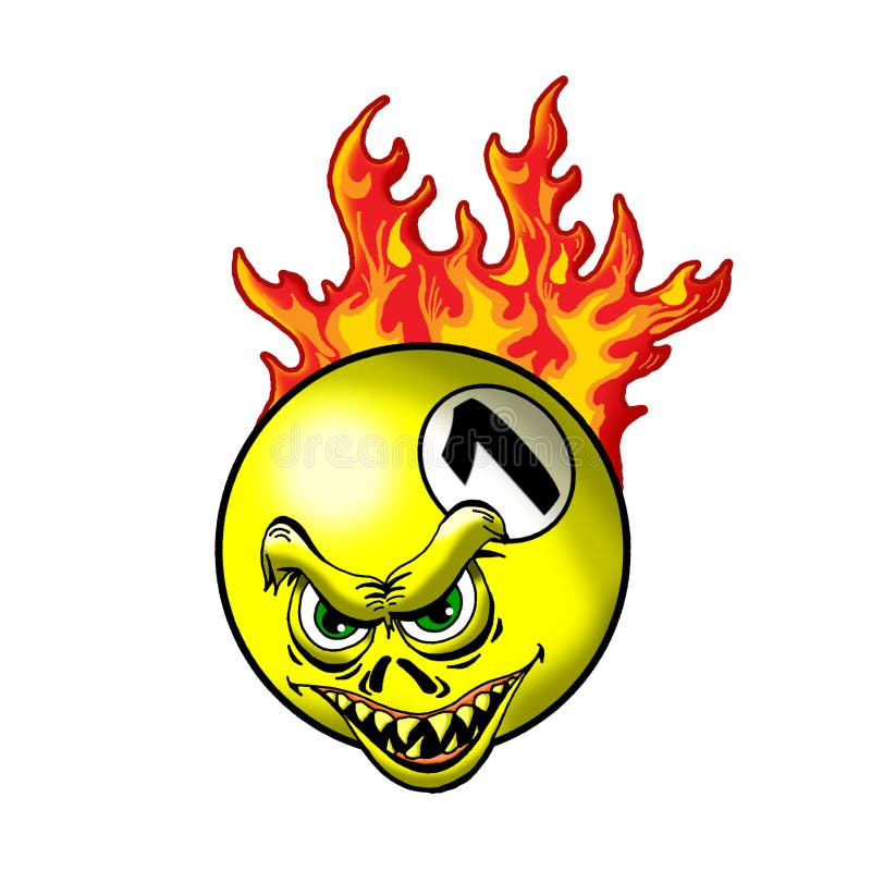 Billiards Clip Art - Flaming Monster 1 Ball Cartoon - PNG - JPG ...