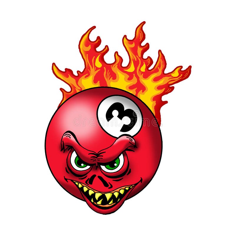 Billiards Clip Art , Flaming Monster 3 Ball. Stock Photo - Illustration ...
