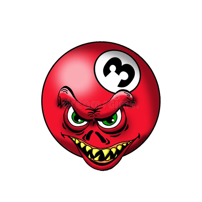 Billiards Clip Art , Cartoon Monster 3 Ball. Stock Illustration ...