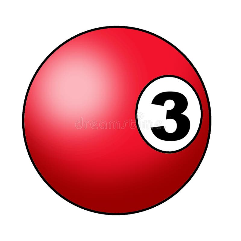 Number 3 Pool Ball Cartoon Illustration. Stock Illustration ...