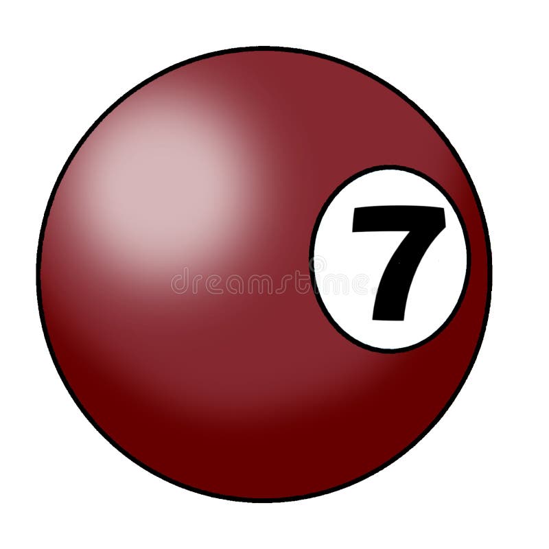 Number 7 Pool Ball Cartoon Illustration Clipart. Stock Photo ...