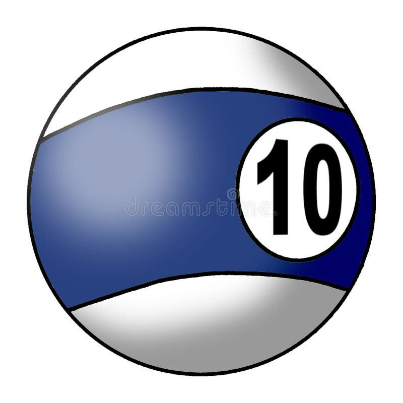 Number 10 Pool Ball Cartoon Illustration. Stock Photo - Illustration of ...