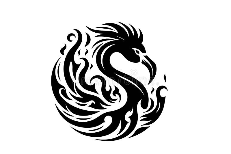 Flaming Bird Silhouette Vector Illustration Stock Vector - Illustration ...