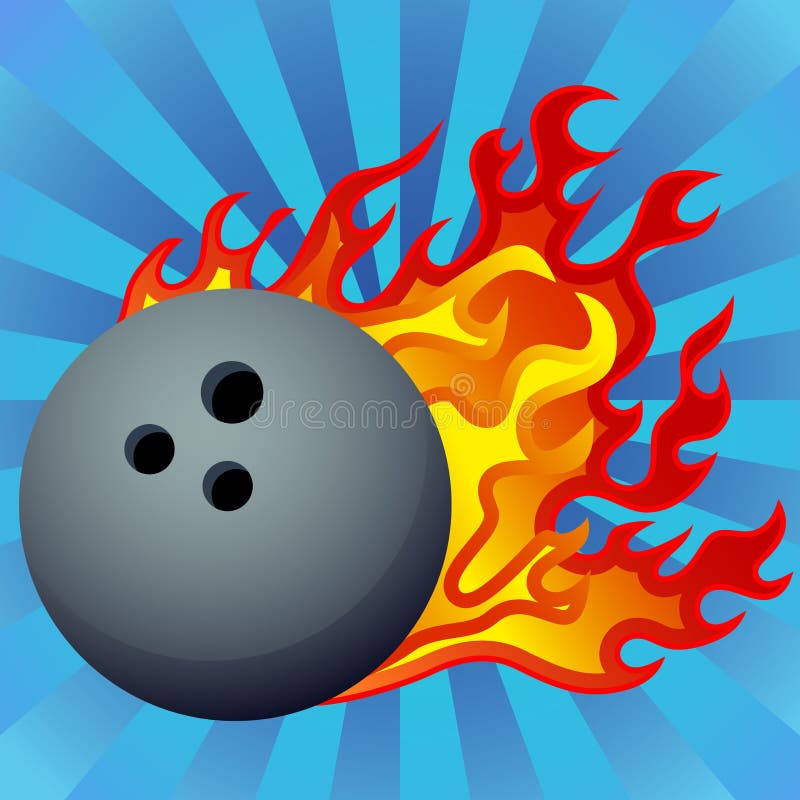 Flaming Bowling Ball stock vector. Illustration of fire - 47820797