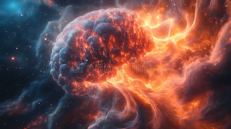 Flaming brain cartoon stock vector. Illustration of textured - 38039018