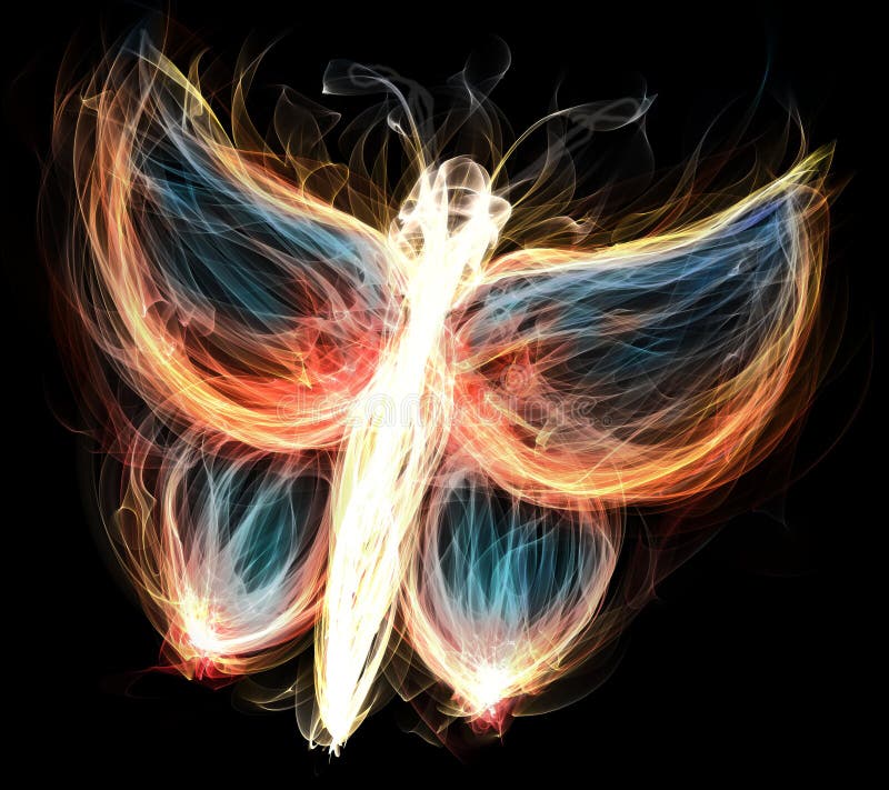 Flaming butterfly stock illustration. Illustration of burning - 15442544