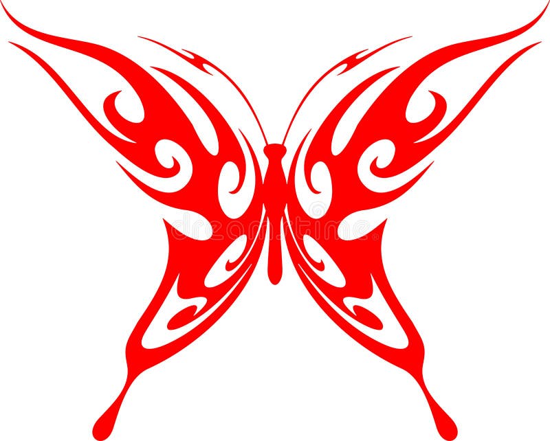 Flaming Butterfly Tribal (Vector) 5 Stock Illustration - Illustration ...