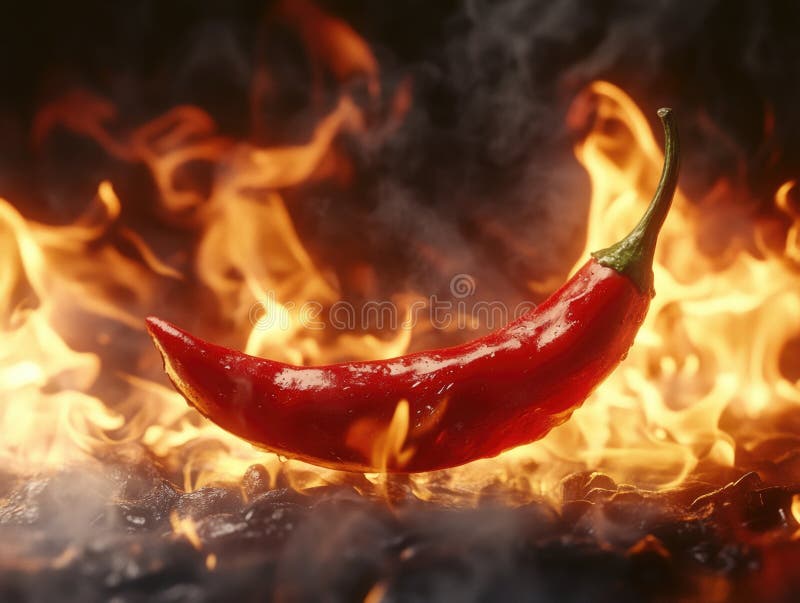 Flaming Chili Pepper stock image. Image of pepper, flame - 361882541