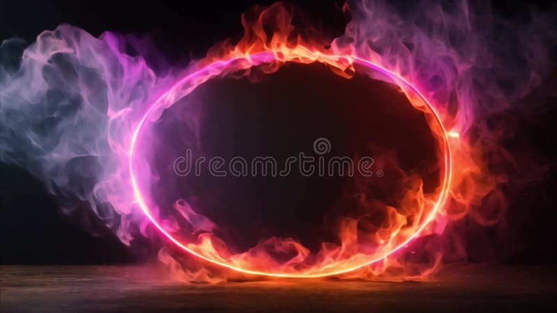 Flaming Circle stock video. Video of shape, concept - 335589173