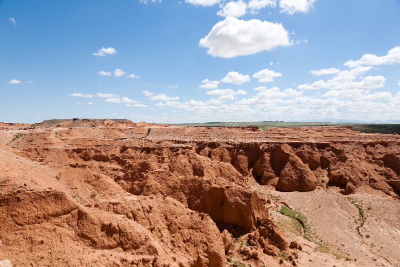 Flaming Cliffs Rocks Landscape, Mongolia. Gobi Desert Stock Image ...