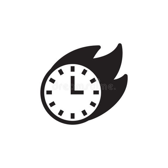 Flaming Clock Icon. Vector Illustration Decorative Design Stock Vector ...