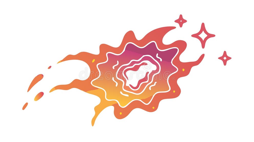 Flaming Comet, Celestial Object, Vector Design Generative AI Stock ...