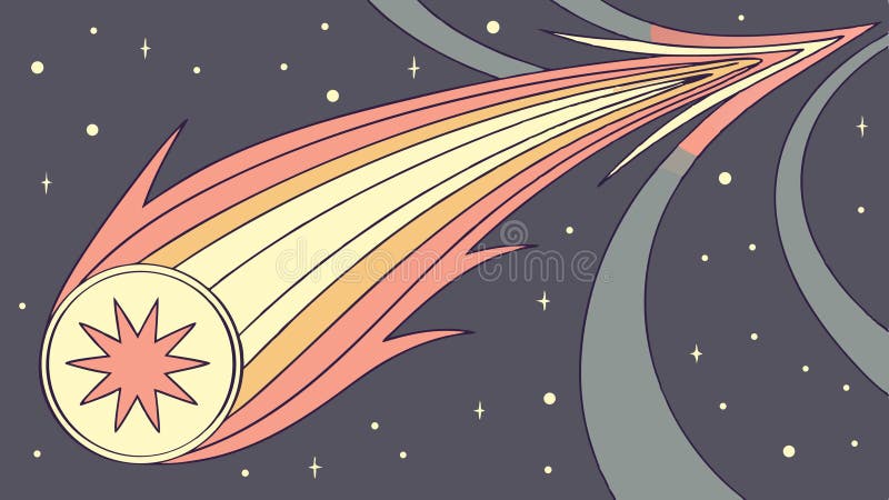 Flaming Comet Streaking through Starry Space. Cosmic Event, Vector ...