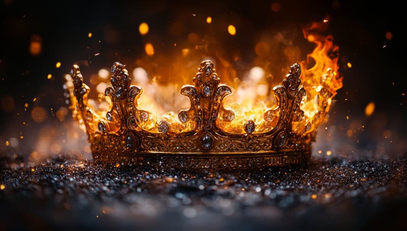 Flaming Crown Creates Drama Stock Image - Image of sparkling ...