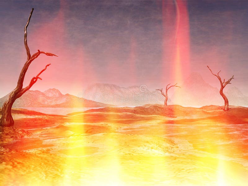 Flaming desert background stock illustration. Illustration of effects ...