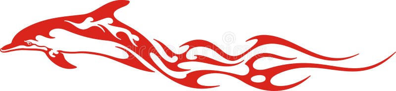 Flaming Dolphin stock illustration. Illustration of graphic - 8837686