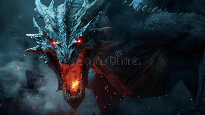 Flaming Dragon: a Powerful and Intense Unreal Engine 5 Artwork Stock ...