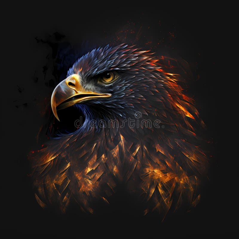 Flaming Eagle. Generative AI Stock Illustration - Illustration of power ...