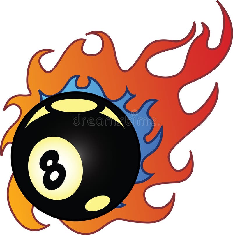 Flaming Eightball Vector Illustration Stock Vector - Illustration of ...