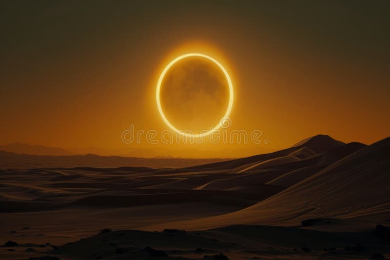 A Total Solar Eclipse Highlighted by Glowing Sun Rays, Over a Dark ...