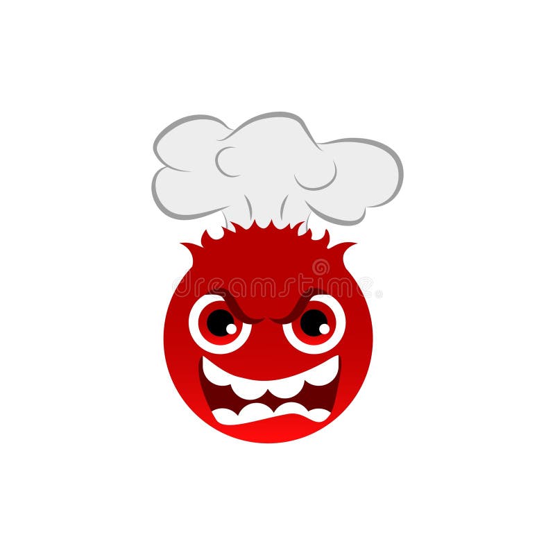 Flaming Emoji with Red Hot Features and Devilish Expression. Stock ...