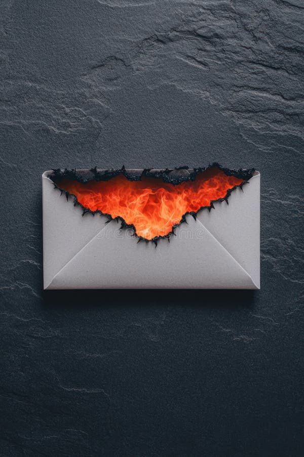 A Flaming Envelope Symbolizes Urgent Messages and Intense Emotions ...