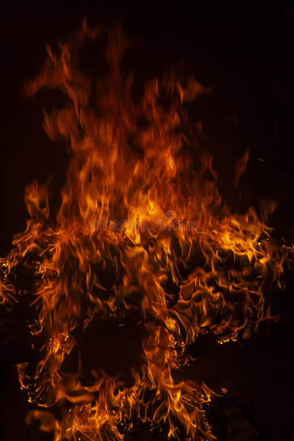 Flaming Explosion Effect with Burning Fire. Flames Abstract Texture ...