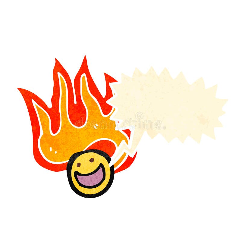 Flaming Face Symbol Cartoon Stock Vector - Illustration of balloon ...